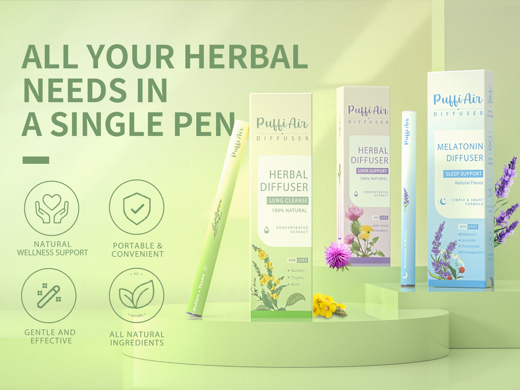 PUFFIAIR | Herbal Aroma Diffusers – Relax, Breathe & Detox Naturally