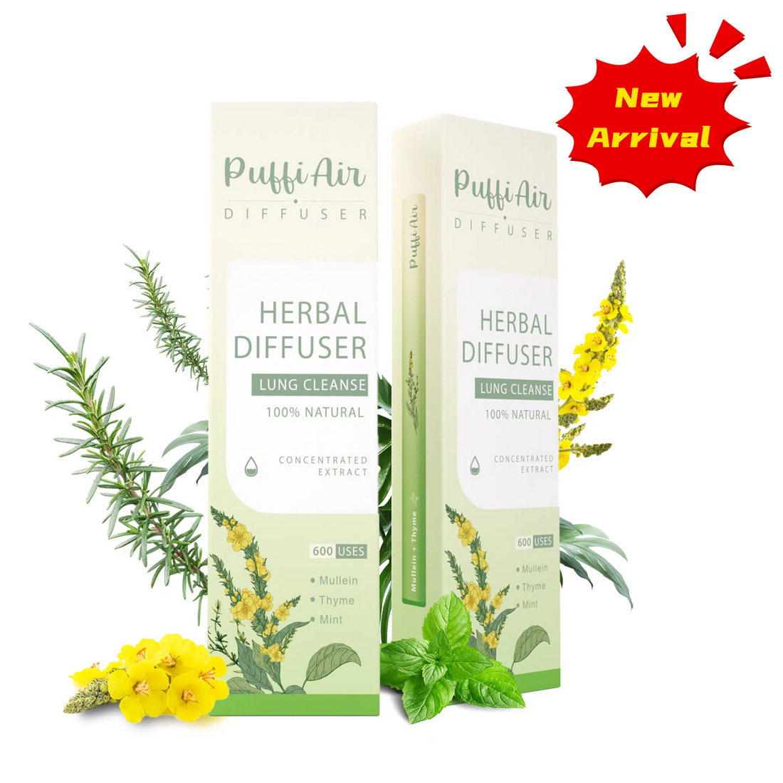 PUFFIAIR | Natural Lung Cleanse-Mullein Leaf Aromatherapy Support