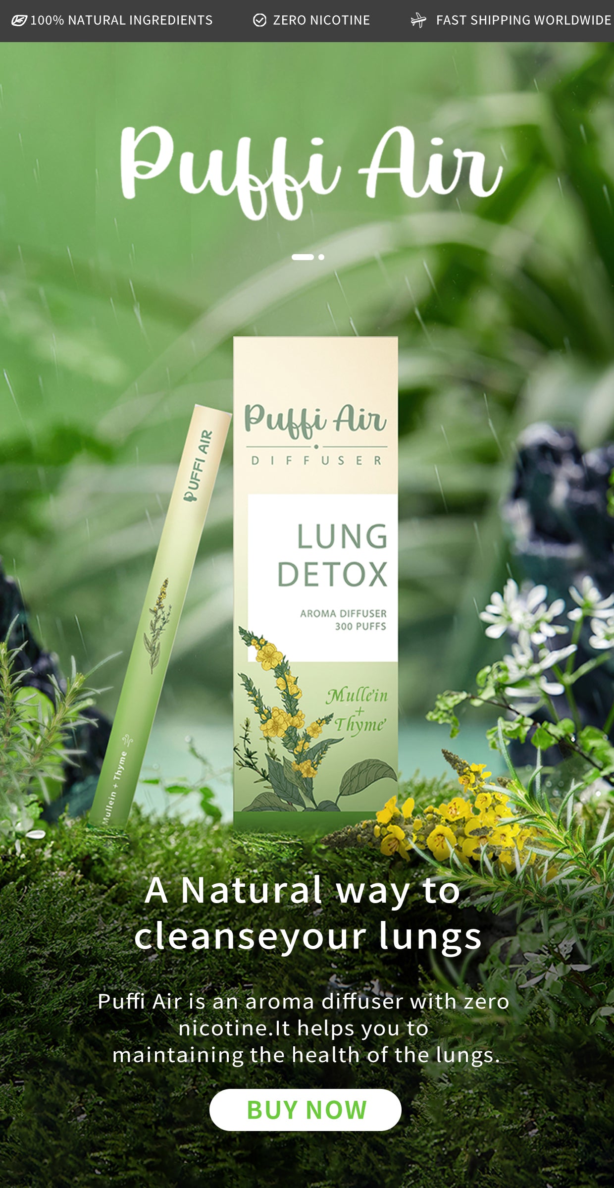 PUFFIAIR | Natural Lung Cleanse-Mullein Leaf Aromatherapy Support